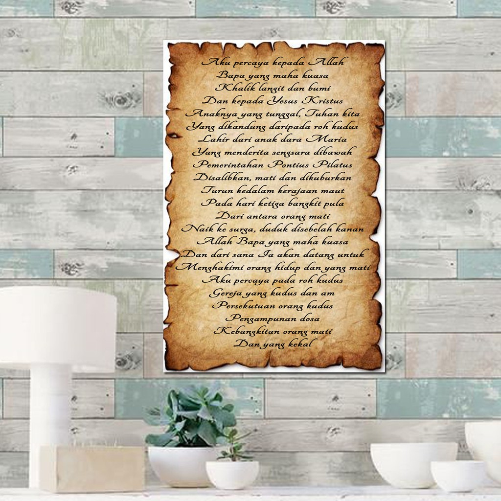 Jual Hiasan Dinding Pengakuan Iman Rasuli Rohani Kristen Katolik ...