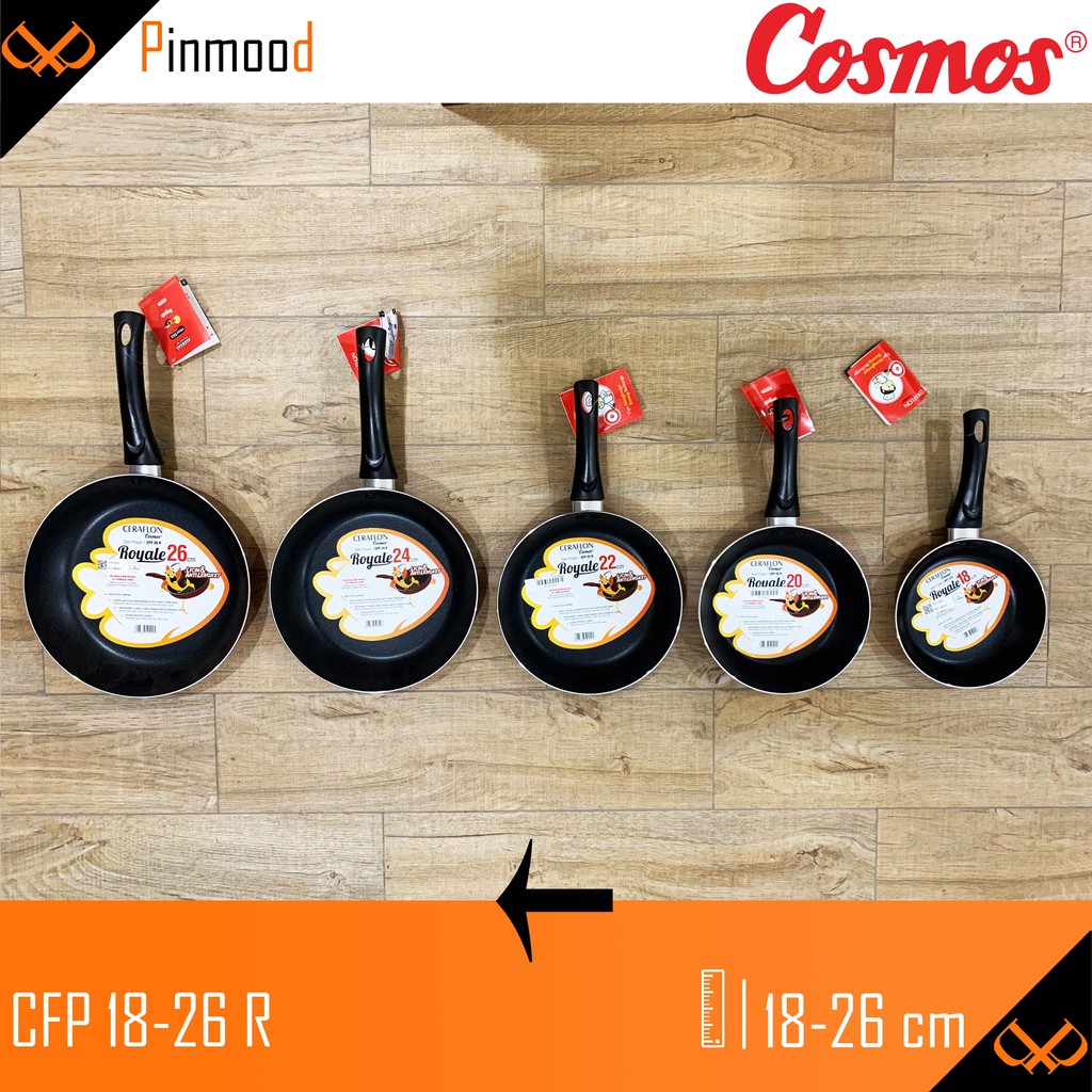 Jual FRYPAN COSMOS 18 , 20 , 22 , 24 , 26 CM CERAFLON ROYAL SERIES ANTI ...