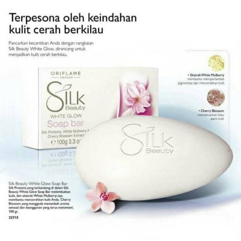 Jual Silk Beauty White Glow Soap Bar Oriflame sabun mandi sabun batang ...