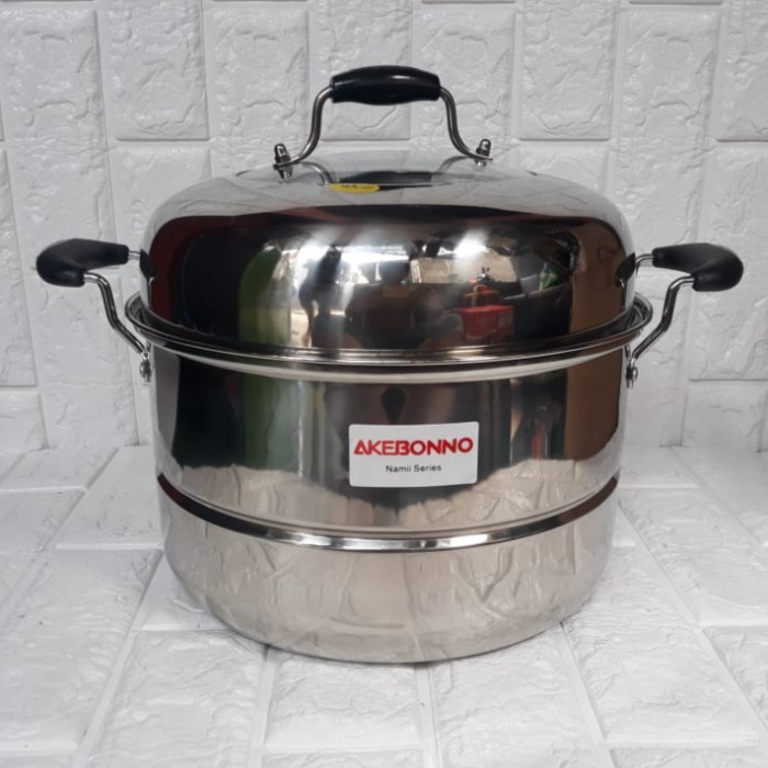 Jual kukusan langseng panci kukus 2 tingkat akebonno steamer pot 30 cm ...