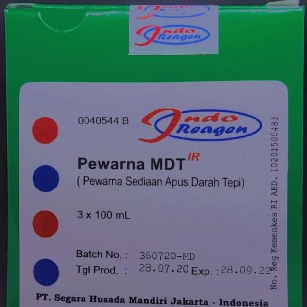 Jual PEWARNA MDT Set 3×100mL (pewarna sediaan apus darah tepi) | Shopee ...