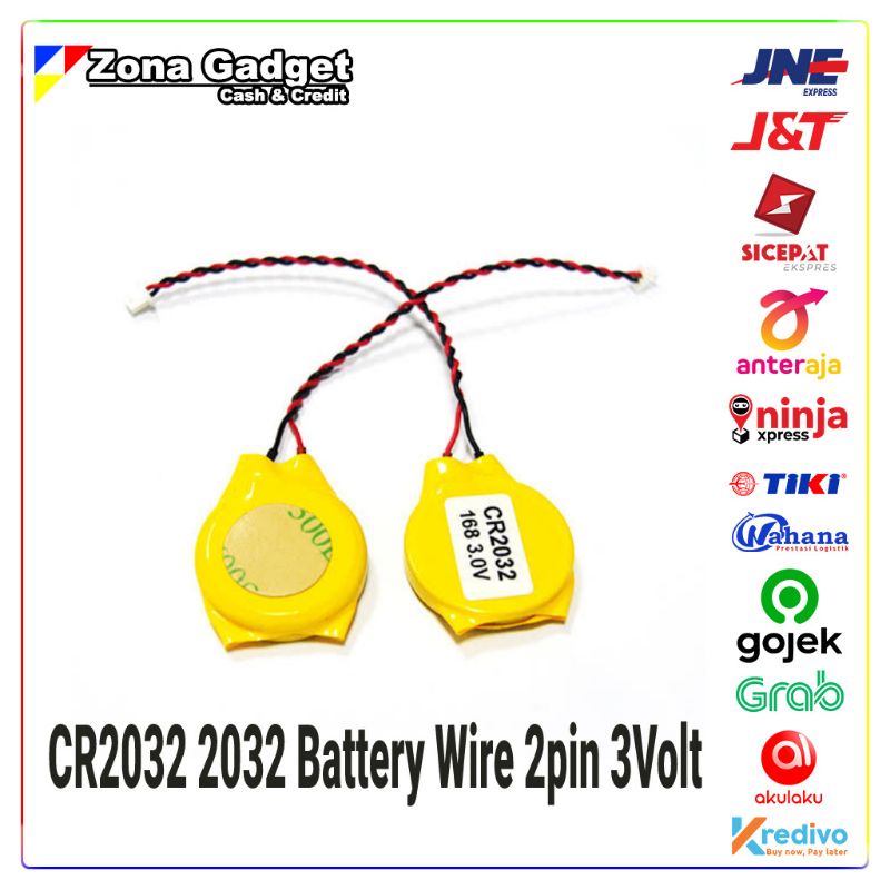 Jual Baterai Cmos CR2032 2032 Battery Wire 2pin 3Volt | Shopee Indonesia