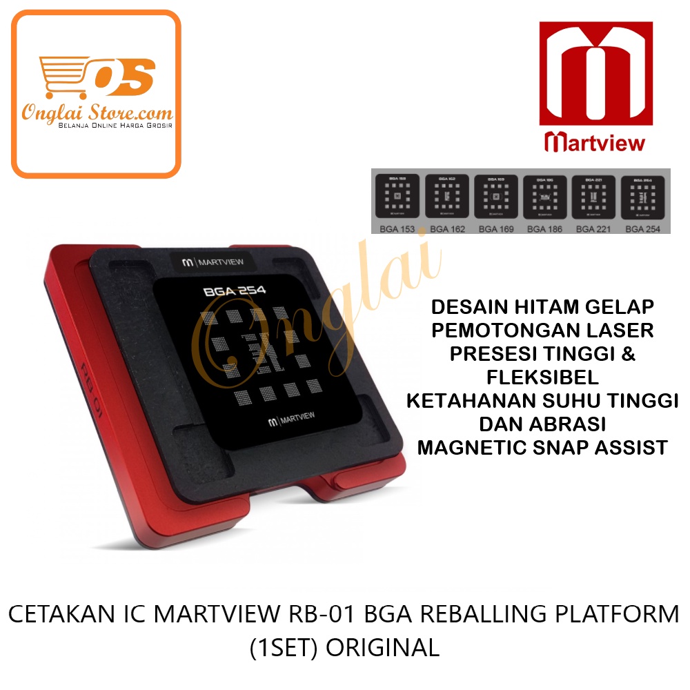 Jual CETAKAN IC MARTVIEW RB-01 BGA REBALLING PLATFORM (1SET) ORIGINAL ...