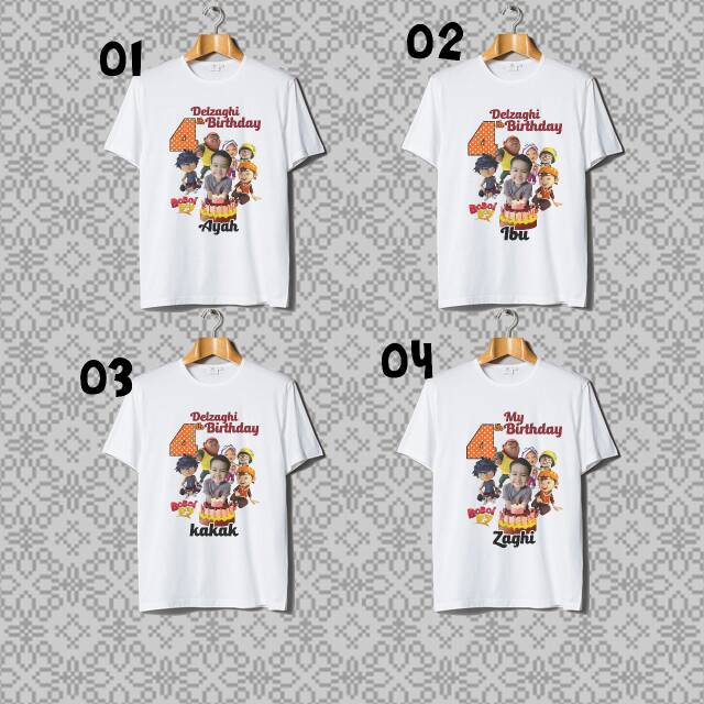 Jual Kaos Boboiboy Ultah Anak | Kaos Family | Kaos Ultah Anak | Shopee ...
