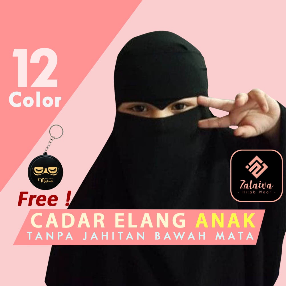Jual Cadar Anak Mata Elang Niqab 2 Layer Tanpa Jahitan Bawah Mata 2 ...