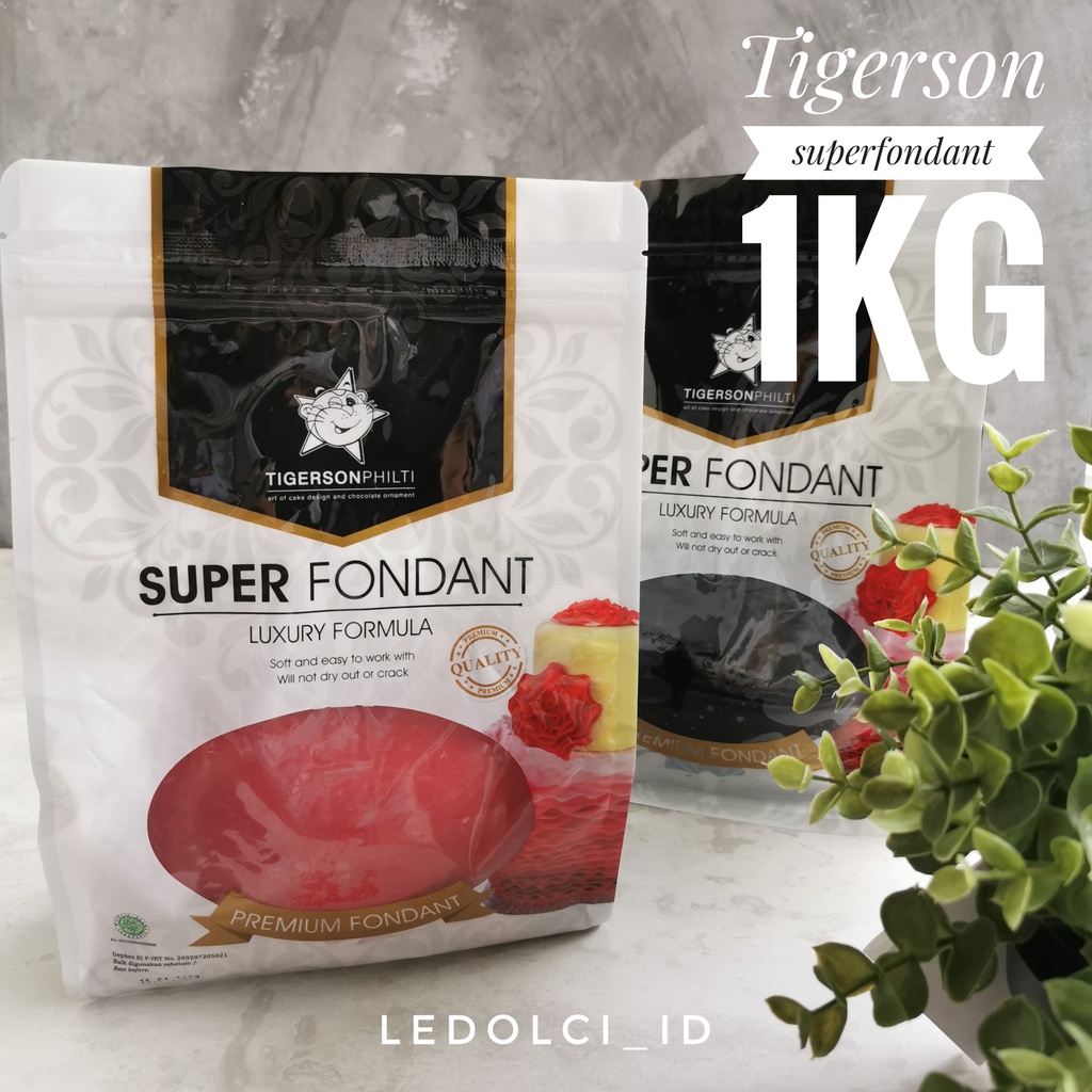 Jual TIGERSON SUPER FONDANT MERAH DAN HITAM KEMASAN ASLI 1 KG | Shopee ...