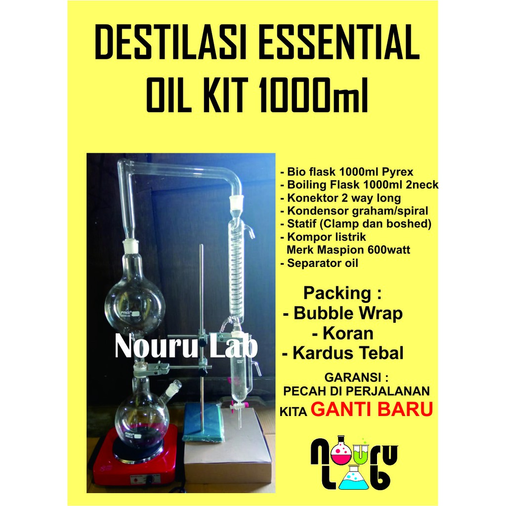 Jual Destilasi Essential Oil kit 1000ml - Destilasi Minyak Astiri ...
