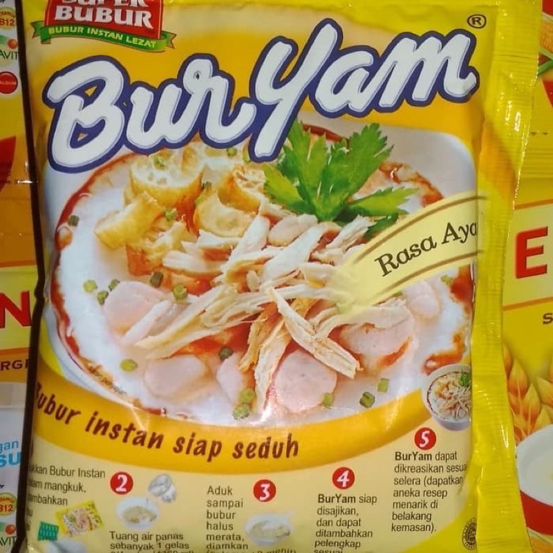 Jual Buryam Super Bubur Ayam Instant Sachet Murah Bandung / Bubur Ayam ...