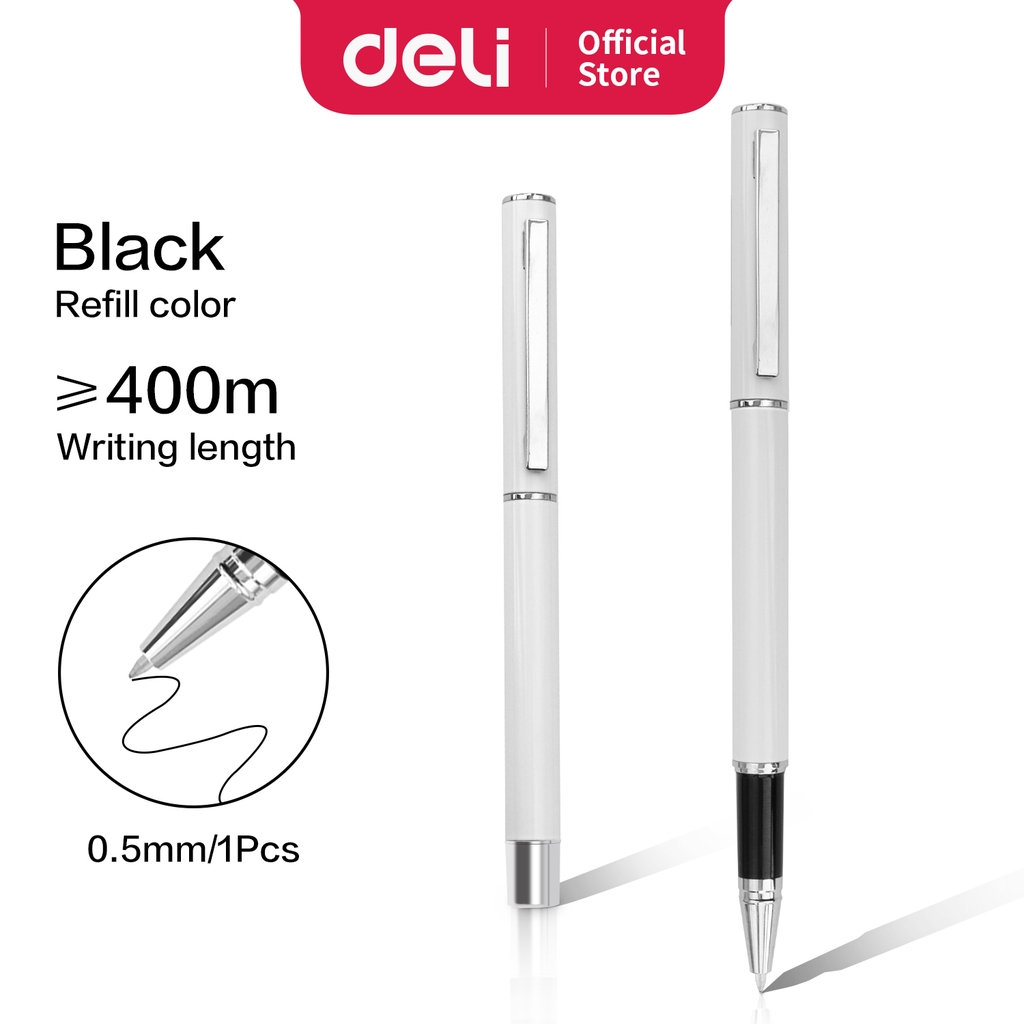 Jual Deli Gel pen ujung tumpul 0.5mm hitam alumunium besi halus untuk ...