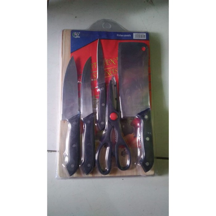 Jual Kitchen Knife / 1 set Alat Dapur plus talenan | Shopee Indonesia