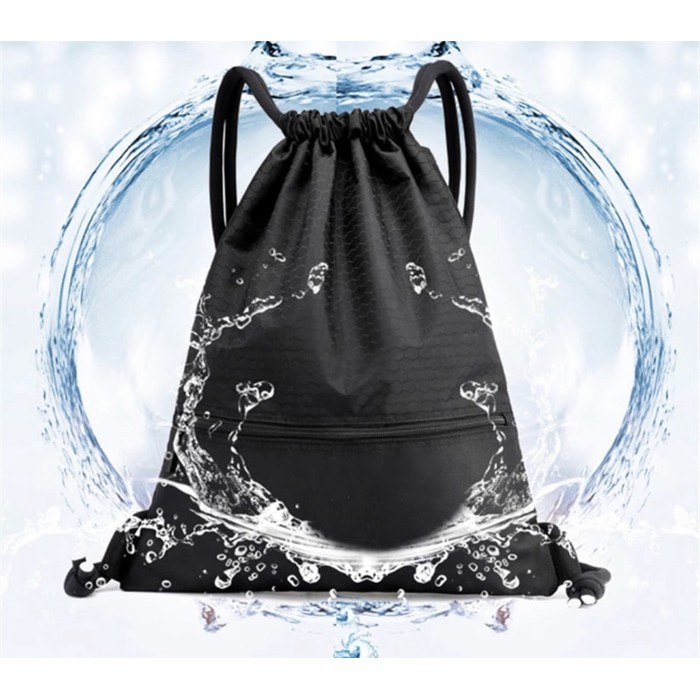 Jual PANACHE Waterproof Drawstring Sport Backpack size M Tas Serut ...