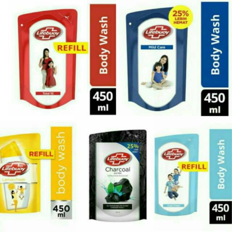 Jual Lifebuoy Sabun Mandi Cair Total Mild Cool Lemon Charcoal Yougurt Refill 450ml 400ml 100ml ...