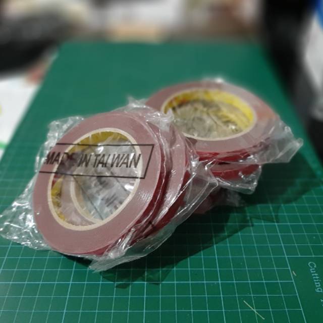 Jual Double Tape 3M Red VHB Doble Tip Merah Permukaan Lem 2 Sisi - Panjang 3 meter x Lebar 10mm ...