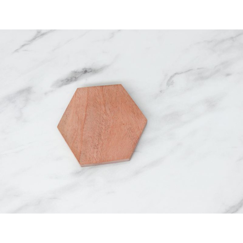 Jual Coaster Tatakan Gelas Hexagonal Bahan Kayu untuk Props Foto ...