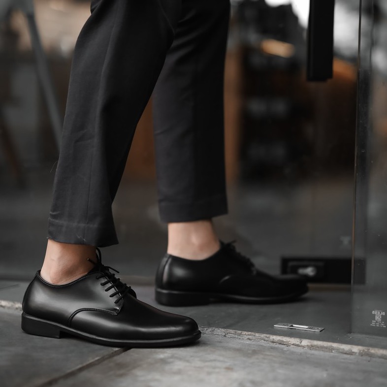 Jual official sepatu casual pria formal derby black by worka pantofel ...