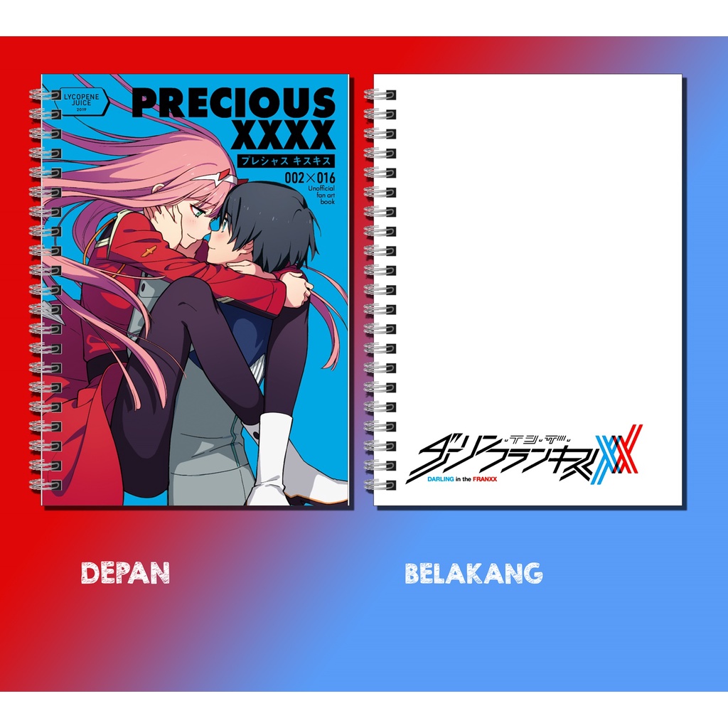 Jual notebook/buku catatan anime darlink in the franxx zero two ...