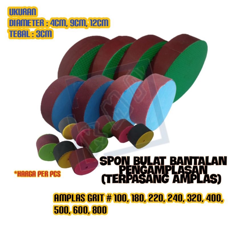 Jual SPON BULAT BANTALAN PENGAMPLASAN (Terpasang Amplas) | Shopee Indonesia