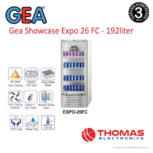 Jual Gea Showcase Expo 26 FC - 192liter DISPLAY COOLER KULKAS MINUMAN ...