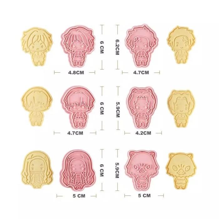 Jual Cookie Cutter Demon Slayer Kimetsu no Yaiba Cetakan Cookies (6 Pcs ...