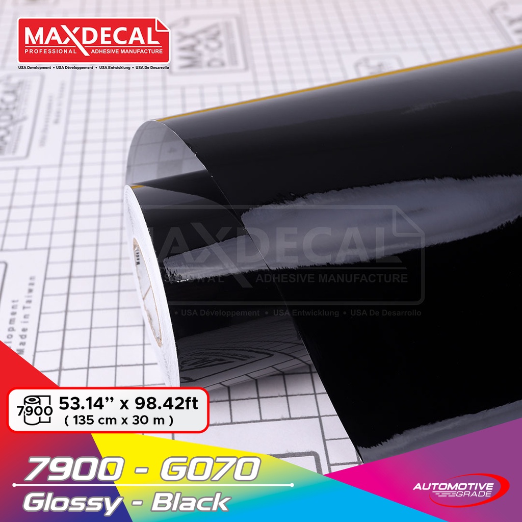 Jual Sticker MAXDECAL 7900 070 BLACK 135 cm Hitam Gloss Matte Doff ...