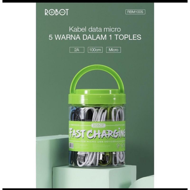 Jual ROBOT RBM100 / kabel data ROBOT RBM100 micro usb 2A 100cm (1toples isi 20) | Shopee Indonesia