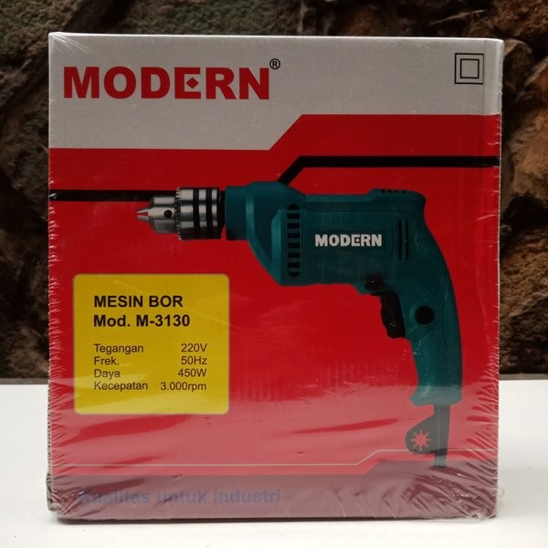 Jual MODERN MESIN BOR LISTRIK TANGAN DRILL 13MM M-3130 M3130 | Shopee ...