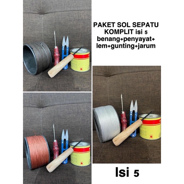 Jual PAKET ISI 5 Kecil - ALAT JARUM SOL SEPATU + PENYAYAT SEPATU ...
