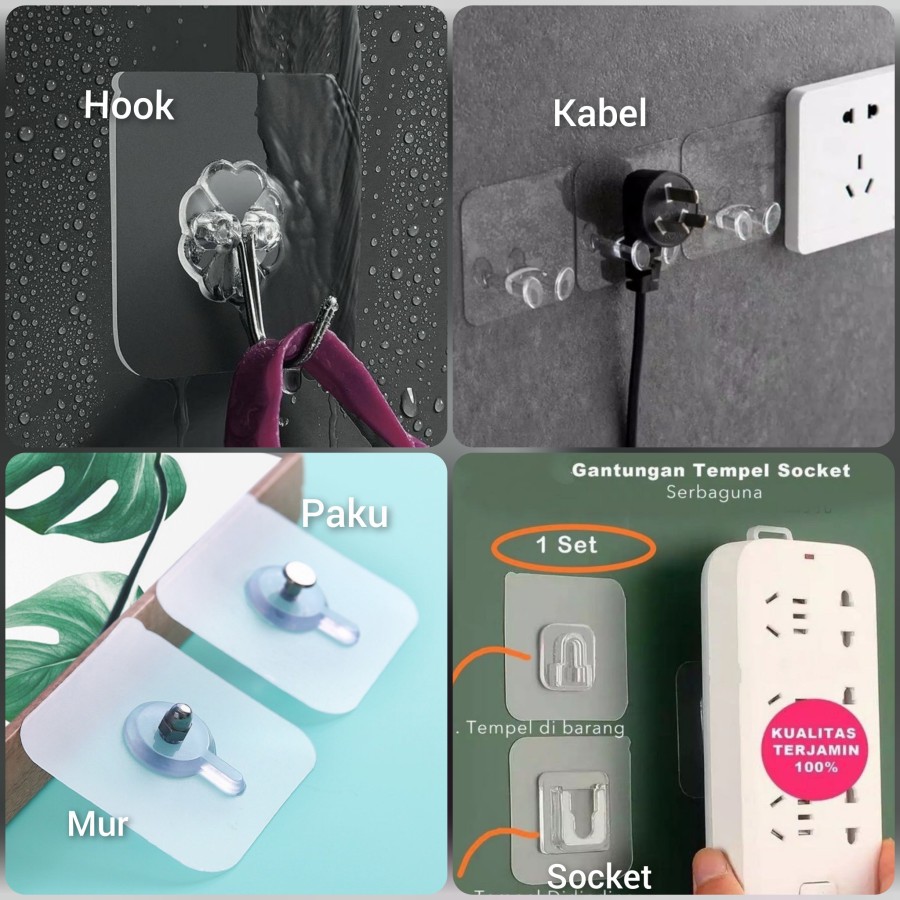 Jual Gantungan Serbaguna Hook Hanger Tempel | Shopee Indonesia