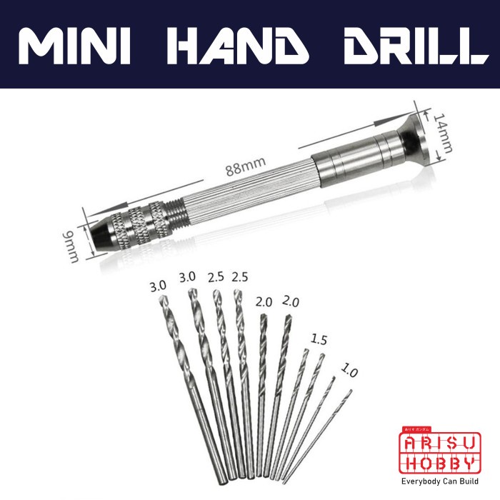Jual Bor Tangan Mini Hand Drill Gundam Tool + Bits 10 Mata Bor | Shopee ...