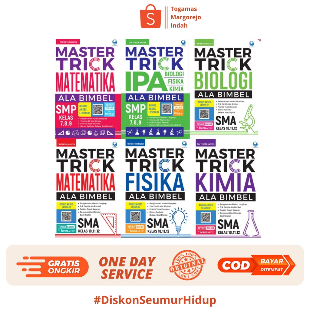 Jual MASTER TRICK ALA BIMBEL BIOLOGI/FISIKA/IPA/KIMIA/MATEMATIKA/ SMP ...