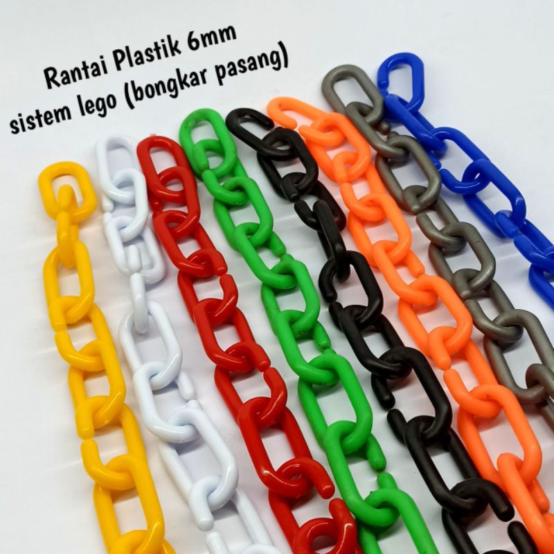 Jual rantai plastik 6mm WARNA WARNA / rantai baju / distro / toko ...