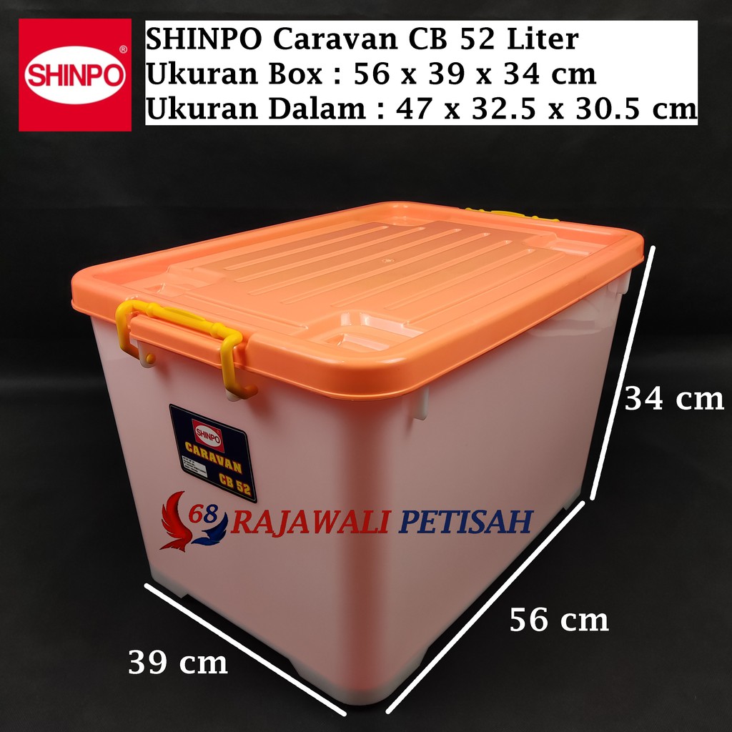 Jual Shinpo Caravan CB 52 Liter | Container Box Roda | Ukuran 56 x 39 x ...