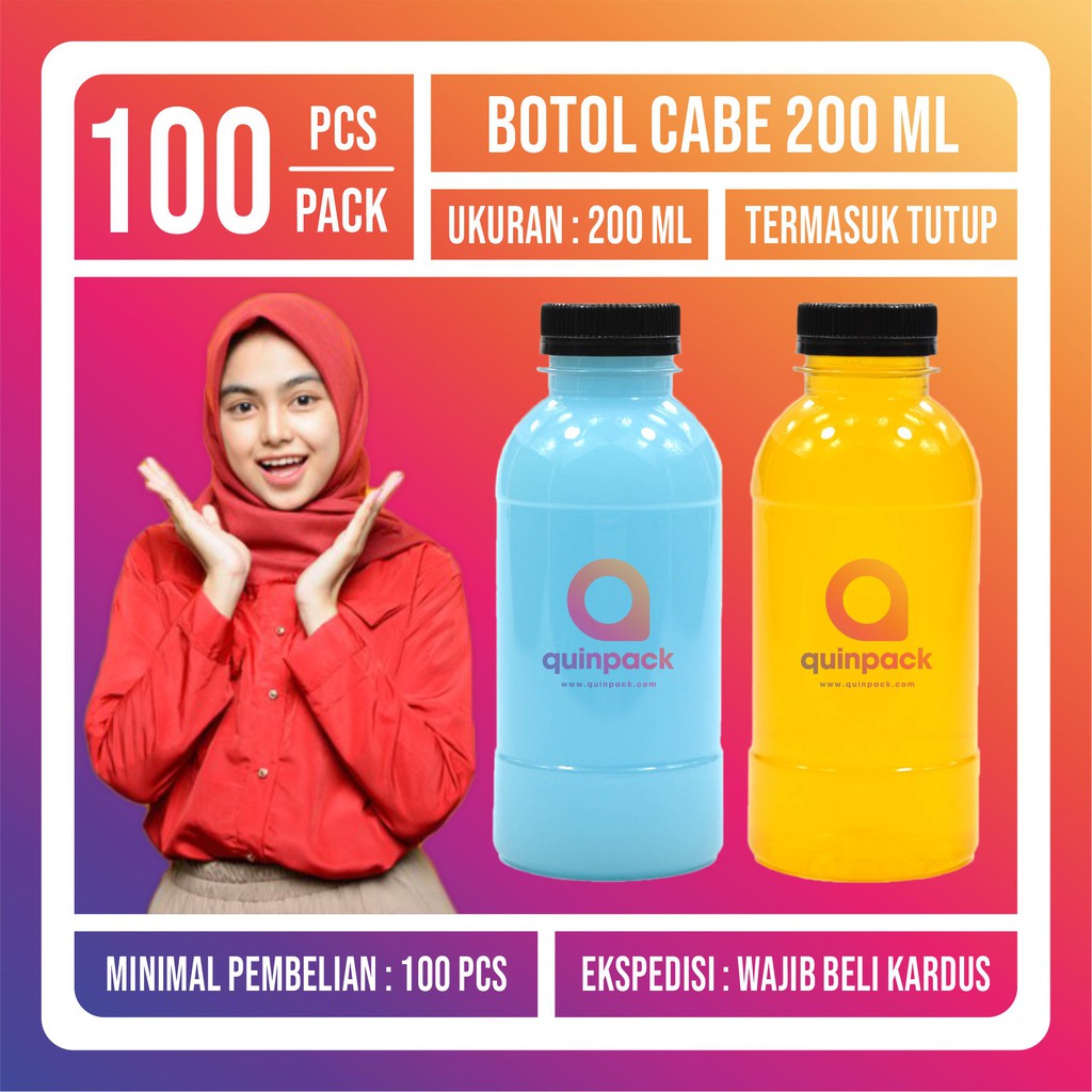 Jual Botol Cabe 200 ml/Botol Plastik 200 ml/Botol 200 ml | Shopee Indonesia