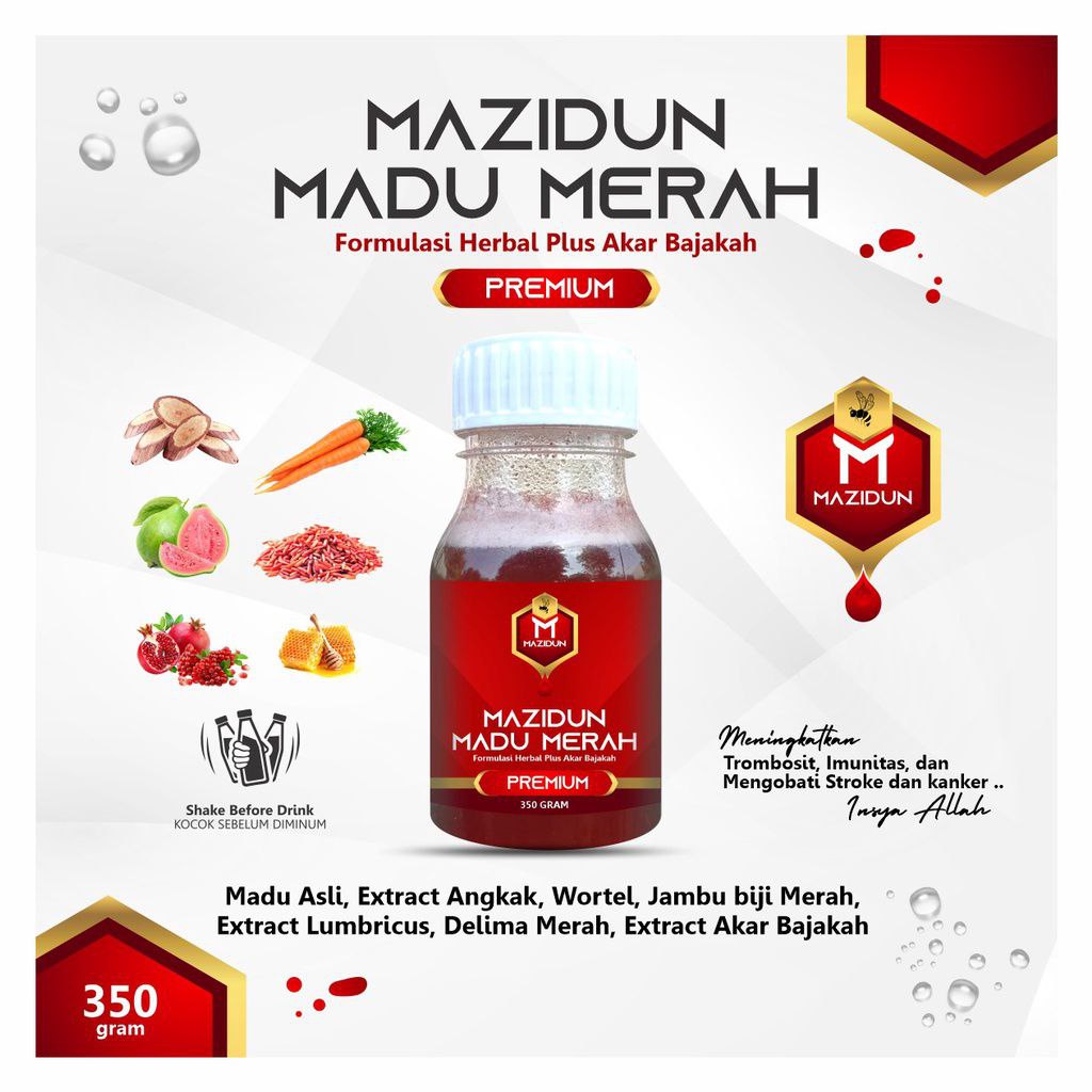 Jual MAZIDUN MADU MERAH 350 gr ( Formulasi Herbal Plus Akar Bajakah ...