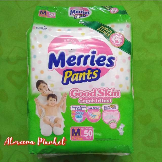 Jual Merries Pants M50 / L44 / XL38 Good Skin Popok Celana Anak Bayi M ...