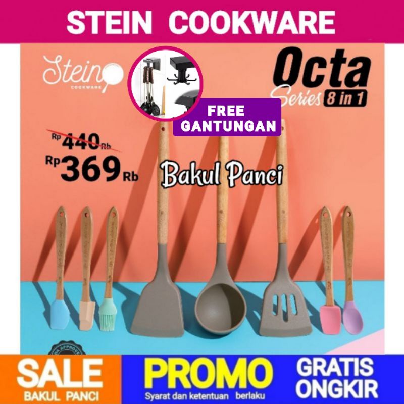 Jual STEIN STEINCOOKWARE SPATULA OCTA 8 IN 1 - SUTIL SILICON SILICONE ...