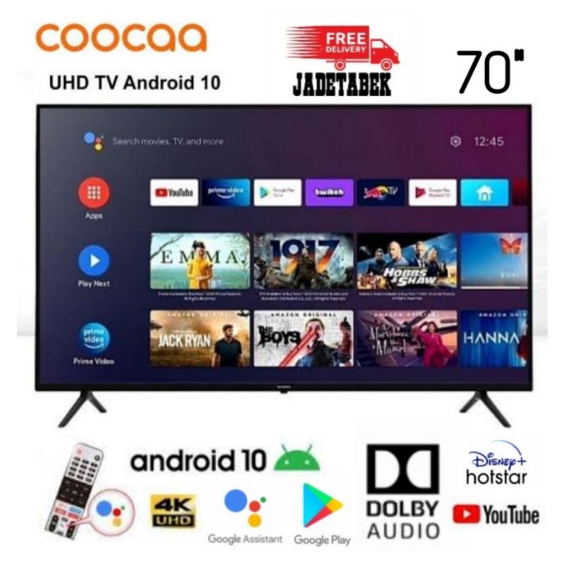 Jual COOCAA LED ANDROID TV 70 INCH UHD 4K SMART TV ANDROID 10 BLUETOOTH ...