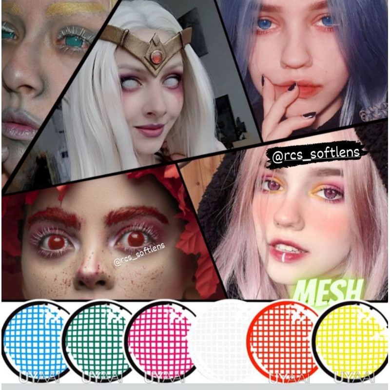 Jual RCS Softlens cosplay halloween softlens putih jaring mesh series ...