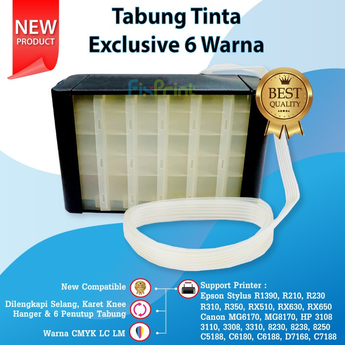Jual Tabung Tinta Exclusive 6 Warna 100ml Box Hitam Infus CISS Printer ...