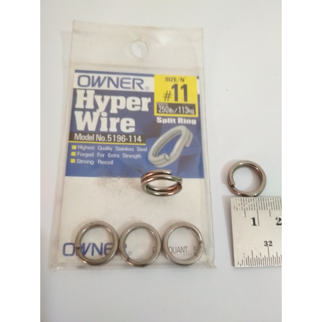 Jual Split Ring Pancing Owner Size 11 Hyper Wire 250Lbs 113Kg TERBAIK | Shopee Indonesia