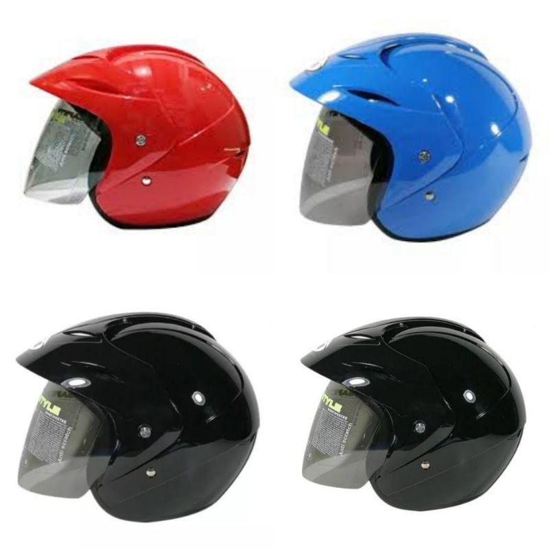 Jual HELM HIU NICO SOLID POLOS HALF FACE | Shopee Indonesia