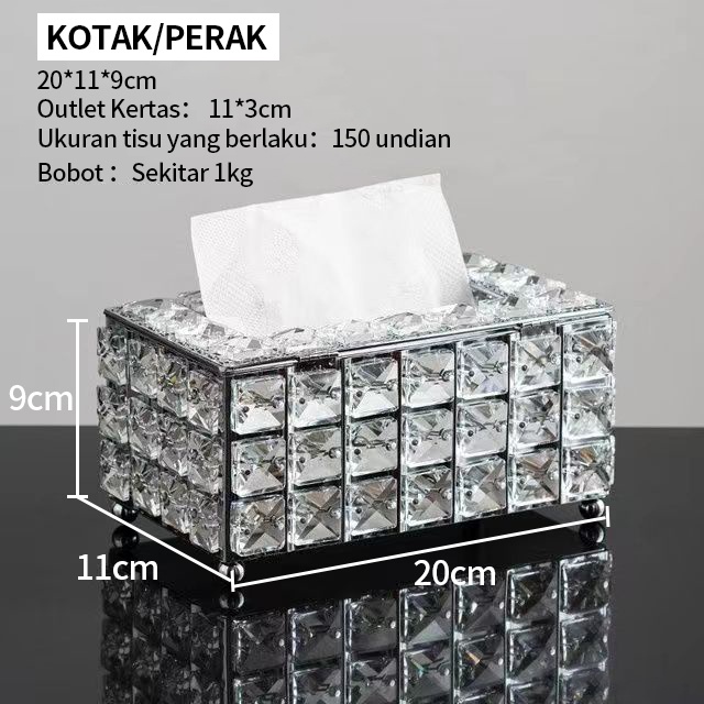 Jual kotak tissue kristal Kotak tisu Tempat tissue gold Tempat Tisu ...