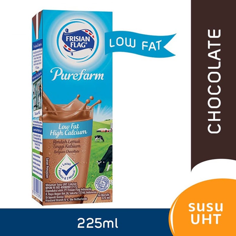 Jual FRISIAN FLAG UHT Purefarm Low Fat Belgian Chocolate 225ml | Shopee Indonesia