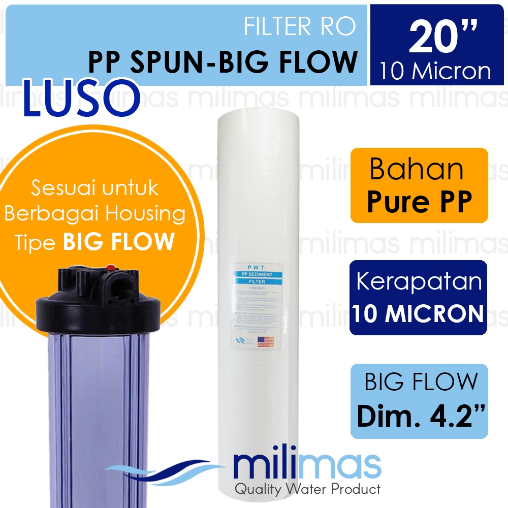 Jual LUSO - LX 20" - PP Spun Big Flow Jumbo Size Diameter 4.2" - SPUN ...