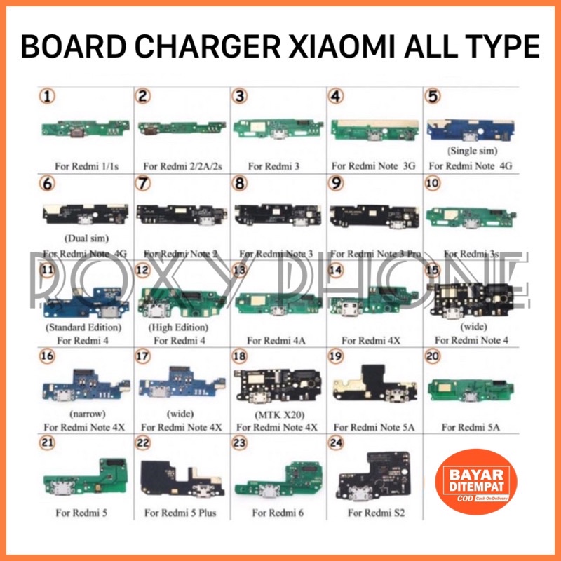 Jual BOARD PAPAN KONEKTOR CONECTOR CAS CHARGER ALL TYPE XIAOMI REDMI 3 ...