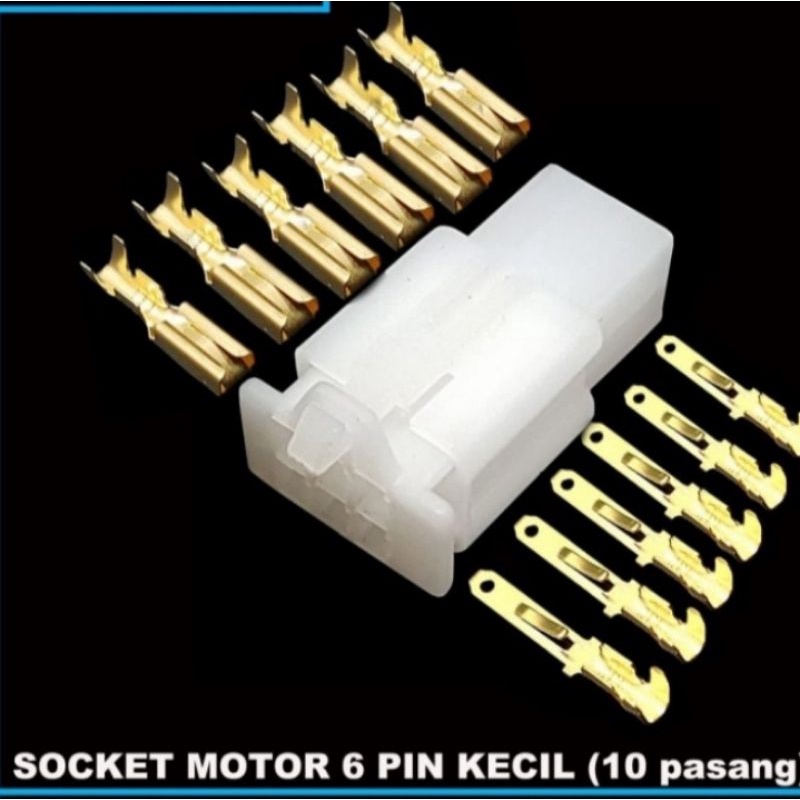 Jual Socket 6 pin kecil + 10 pasang / socket motor / konektor motor ...