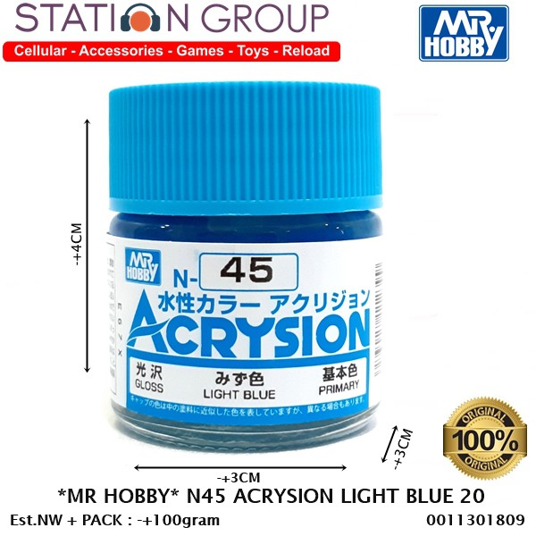 Jual MR HOBBY N45 MR ACRYSION LIGHT BLUE - CAT ACRYLIC GUNPLA GUNDAM | Shopee Indonesia