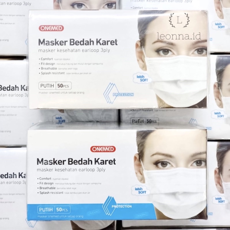 Jual Masker Medis Onemed Putih / Hijau 1 Box isi 50pcs | Shopee Indonesia