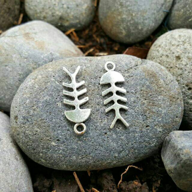 Jual Silver fish bone charm 10.5 x 28mm | Shopee Indonesia