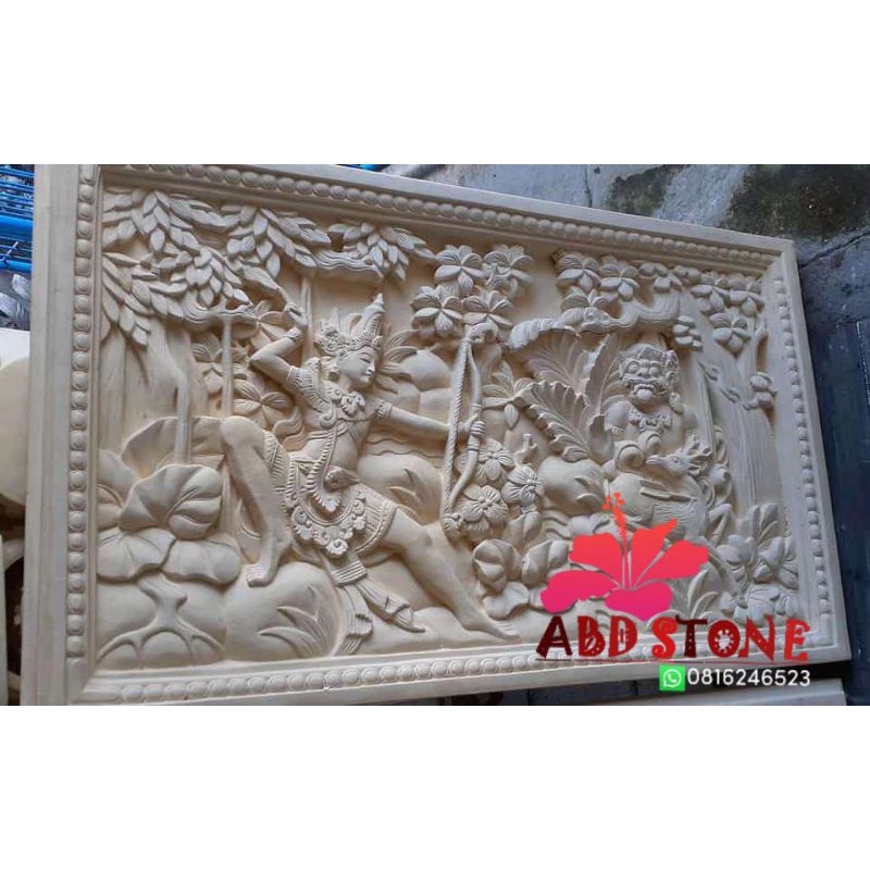Jual relief hiasan dinding ukiran batu alam paras Jogja 100x200x8cm ...